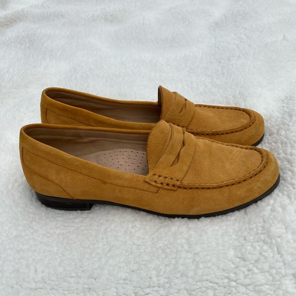 Array | Shoes | Mustard Suede Penny Loafers | Poshmark